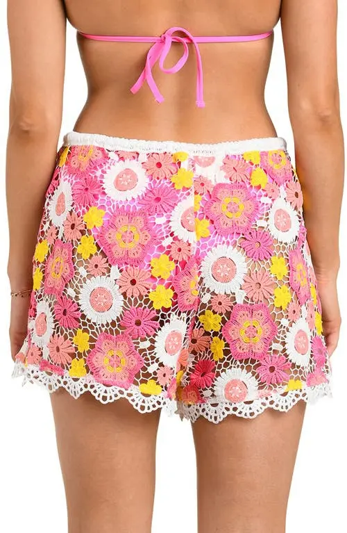 CITRUS Happy Open Stitch Cover-up Shorts - Pink