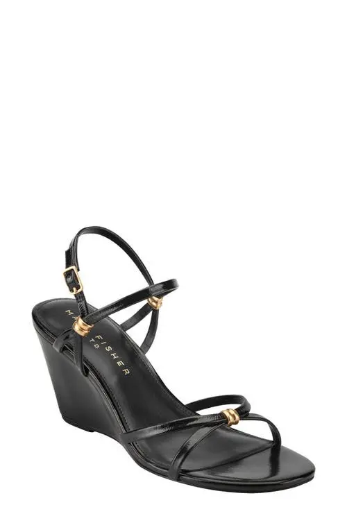 Marc Fisher Faithy Slingback Wedge Sandal - Black