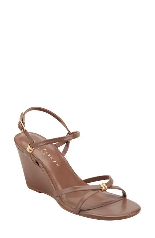 Marc Fisher Faithy Slingback Wedge Sandal - Dark Brown