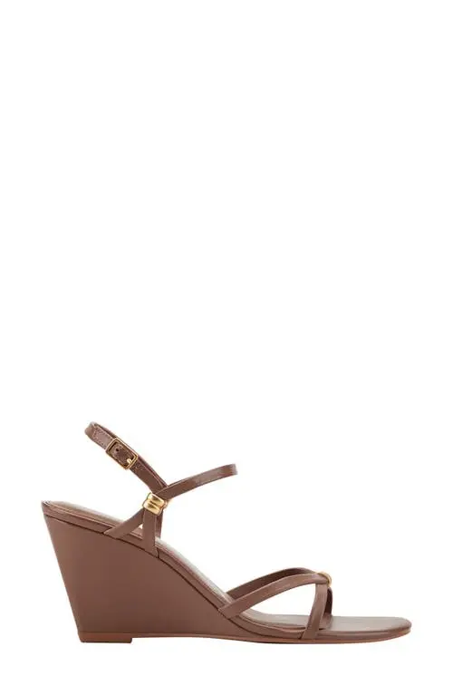 Marc Fisher Faithy Slingback Wedge Sandal - Dark Brown