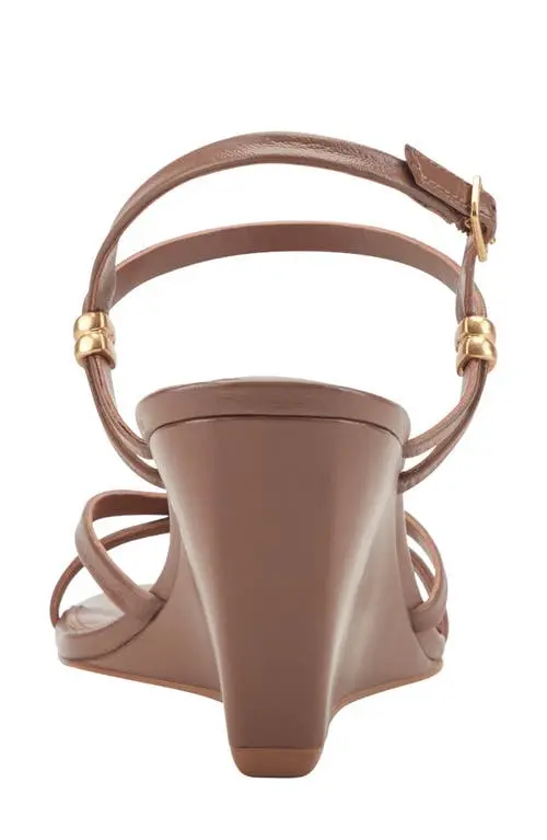 Marc Fisher Faithy Slingback Wedge Sandal - Dark Brown