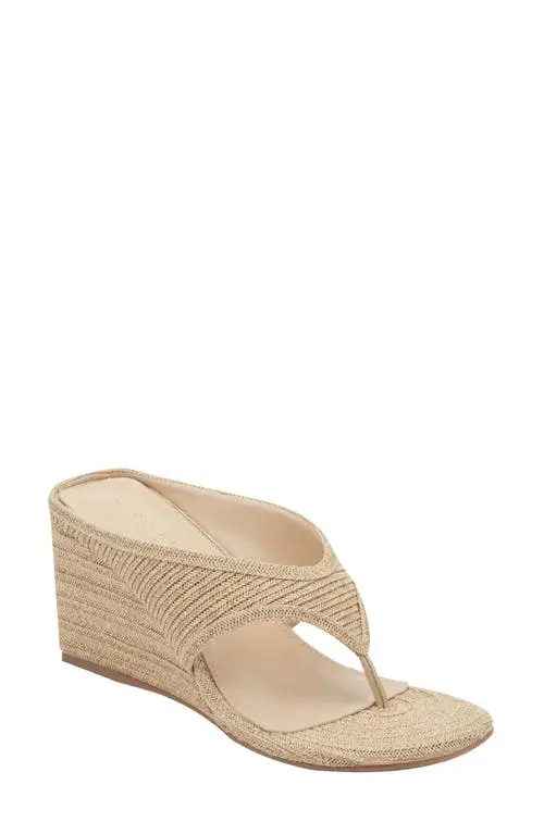 Marc Fisher Udena Wedge Flip Flop - Light Natural