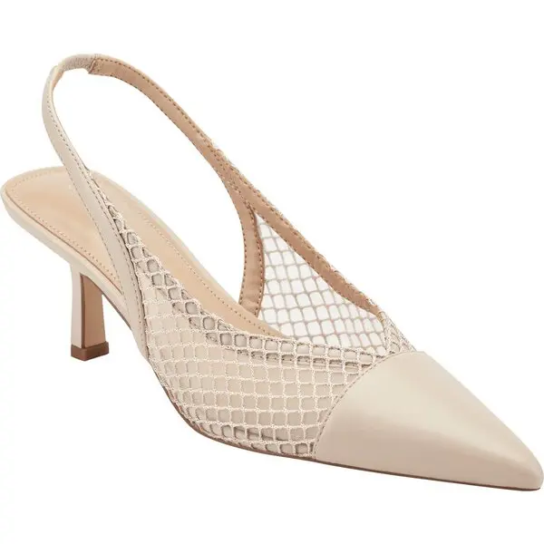 Marc Fisher Gipsi Pointed Toe Slingback Pump - Light Natural