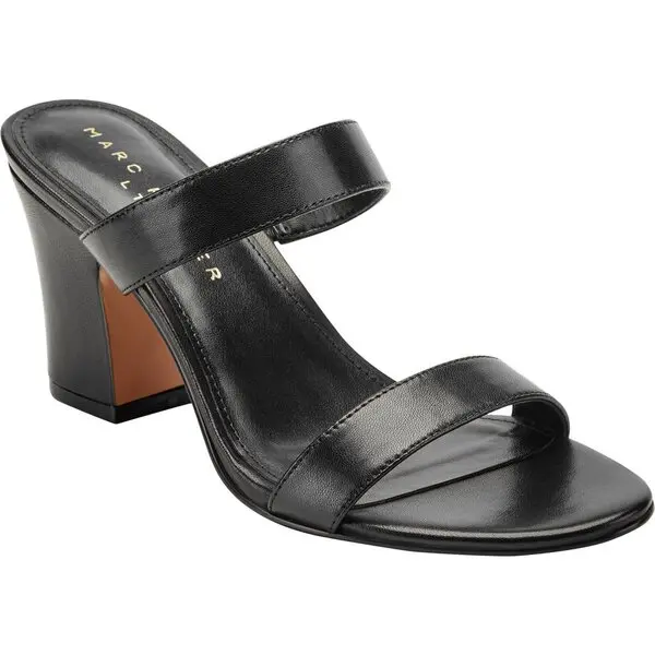 Marc Fisher Jessey Leather Slide Sandal - Black