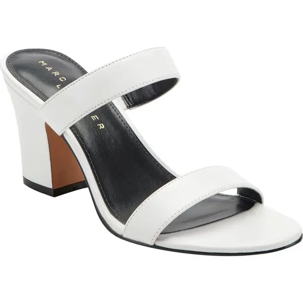Marc Fisher Jessey Leather Slide Sandal - Ivory