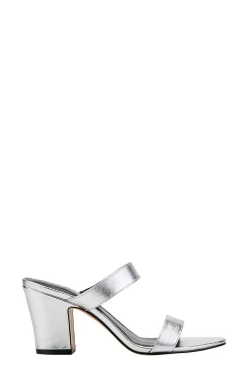 Marc Fisher Jessey Leather Slide Sandal - Silver