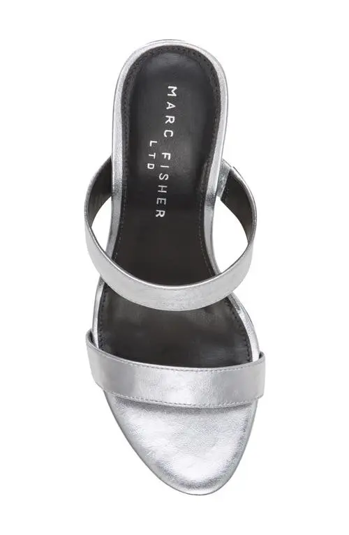 Marc Fisher Jessey Leather Slide Sandal - Silver