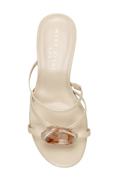 Marc Fisher Natesa Strappy Kitten Heel Sandal - Light Natural