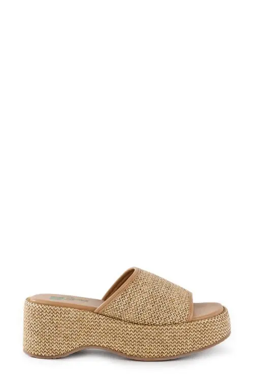 Bc Footwear Platform Wedge Slide Sandal - Natural