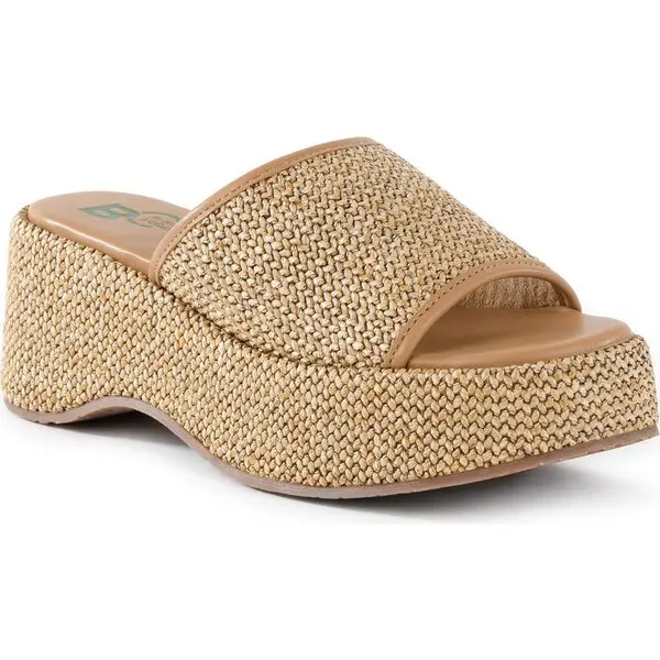 Bc Footwear Platform Wedge Slide Sandal - Natural