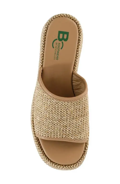 Bc Footwear Platform Wedge Slide Sandal - Natural