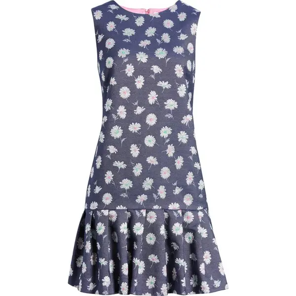 Lilly Pulitzer® Joey Metallic Floral Cotton Blend Dress - Low Tide Navy Petal