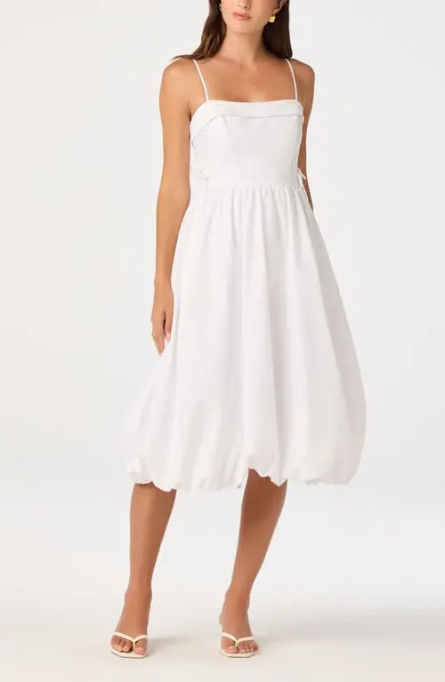 Astr The Label Dahlia Bubble Hem Cotton Sundress - Off White