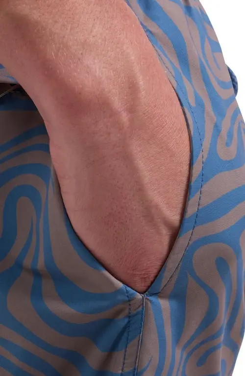 Bugatchi Cruz Wave Print Swim Trunks