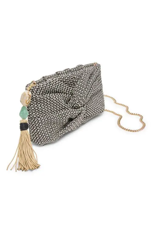 Dolce Vita Elowen Raffia Clutch - Black