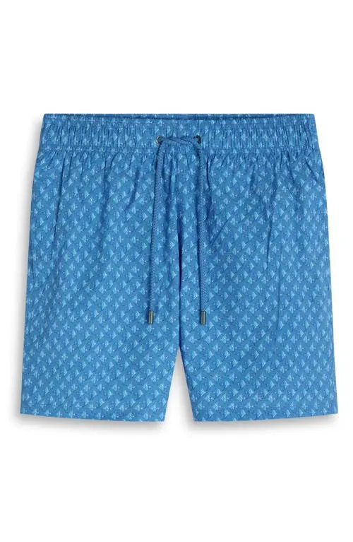 Bugatchi Zane Fish Print Swim Trunks