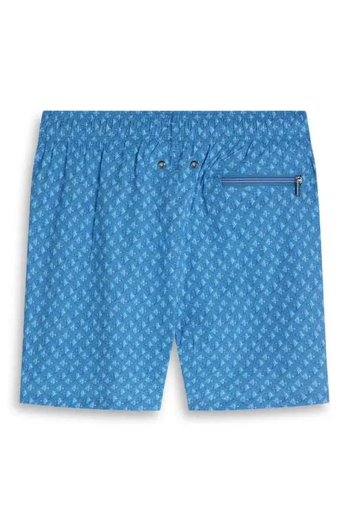 Bugatchi Zane Fish Print Swim Trunks