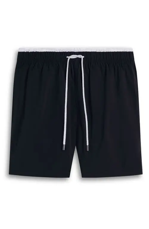 Bugatchi Quinn Colorblock Swim Trunks - Black