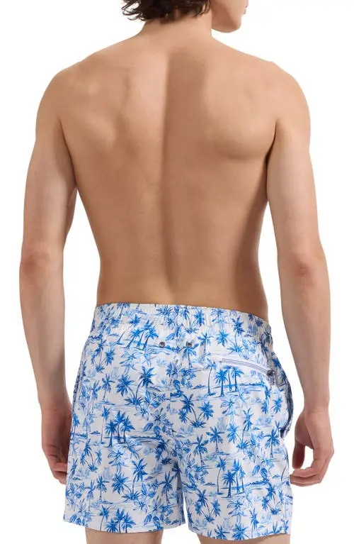 Bugatchi Kai Tropical Print Swim Trunks