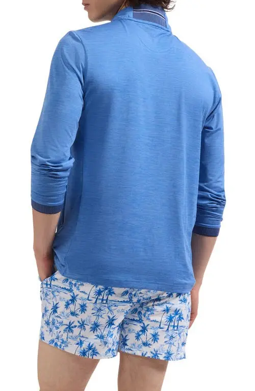 Bugatchi Tropical Print Swim Trunks - Classic Blue