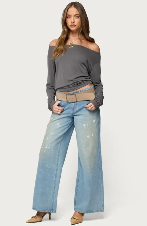 EDIKTED Off-the-shoulder Top - Dark-gray
