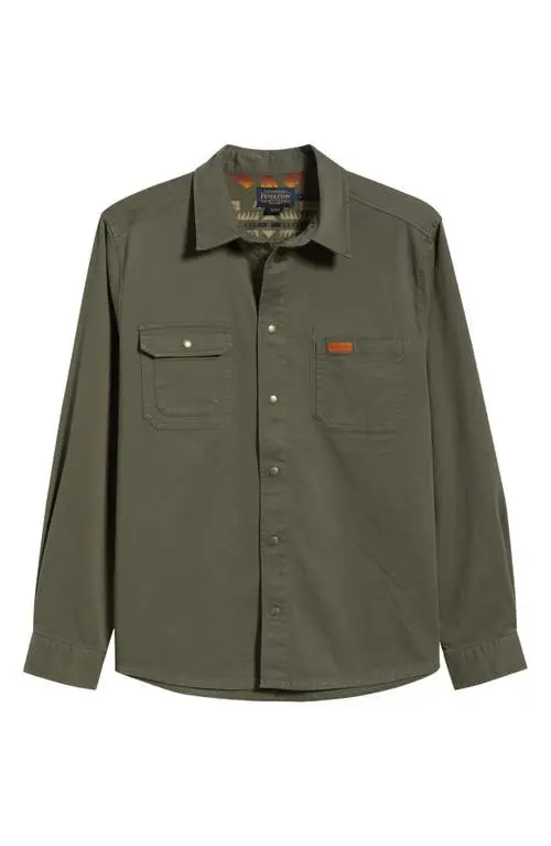 Pendleton Cotton Stretch Twill Work Shirt - Green/ponderosa