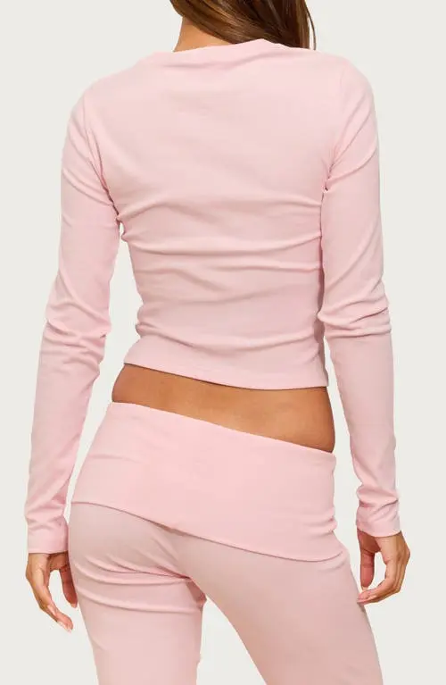 EDIKTED Ivanne Long Sleeve Top - Pink