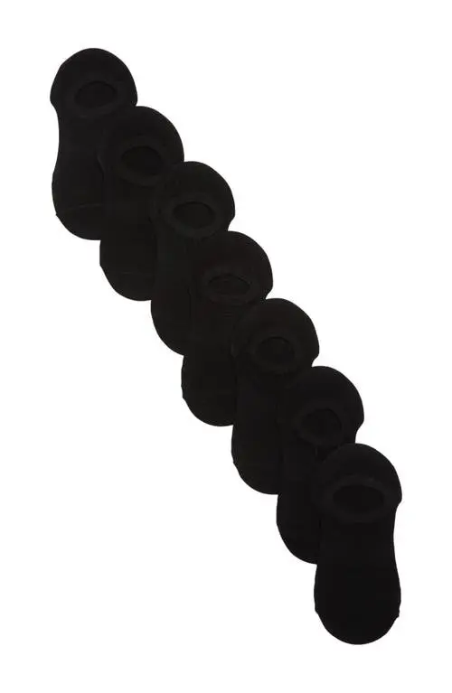MEMOI 7-pair No Show Sneaker Liner Socks - Black
