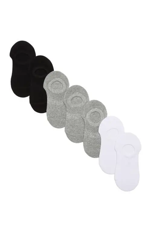MEMOI 7-pair No Show Sneaker Liner Socks - Gray-white-black