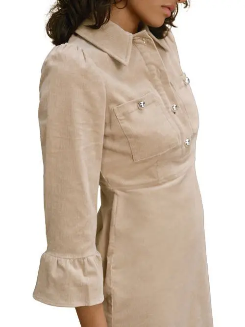 Mint Velvet Corduroy Shirt Midi Dress