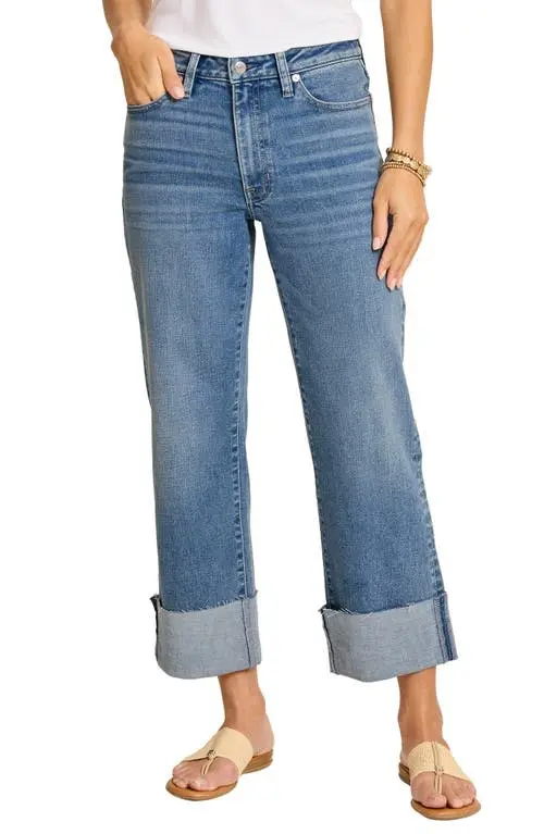 Tommy Bahama Cuffed Relaxed Crop Straight Leg Jeans - Costa Nova Wash
