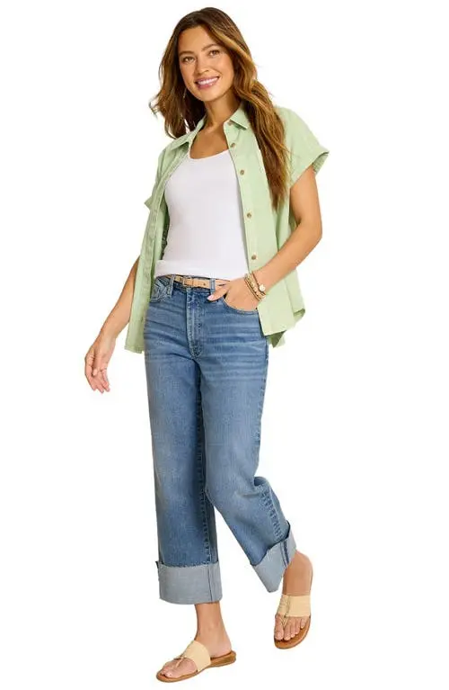Tommy Bahama Cuffed Relaxed Crop Straight Leg Jeans