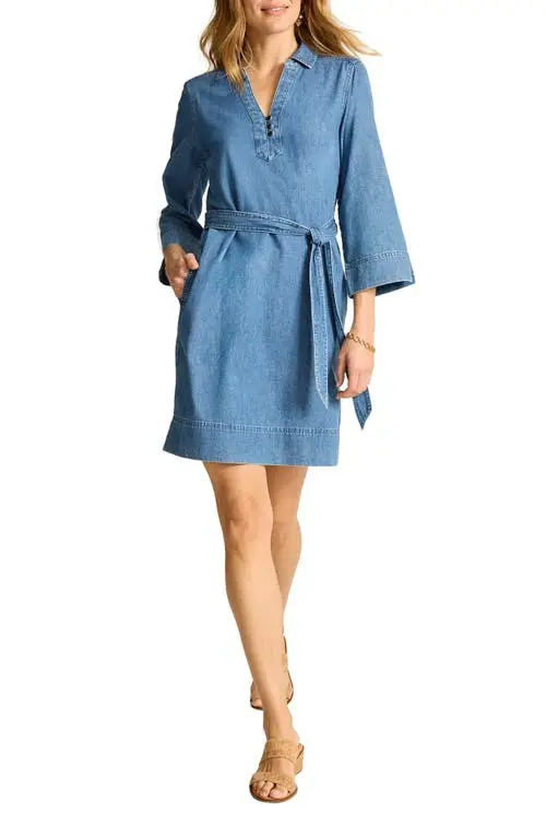 Tommy Bahama Belted Denim Shirt Dress - Indigo Oasis Wash