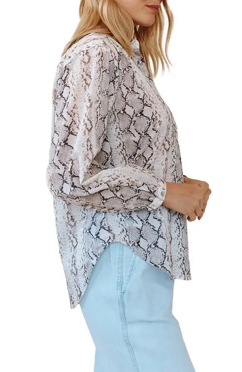Bella Dahl Printed Shirred Shirt