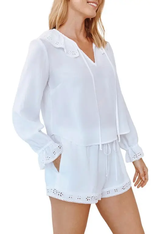 Bella Dahl Ruffle Tie Neck Top