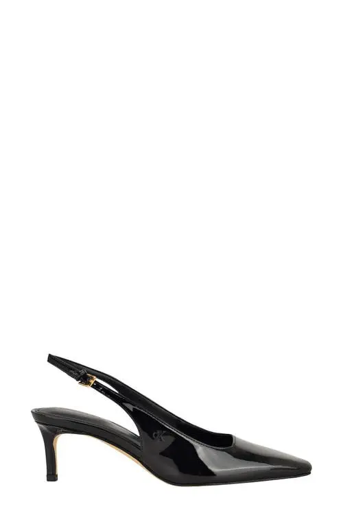 Calvin Klein Sorena Slingback Kitten Heel Pump - Black Patent