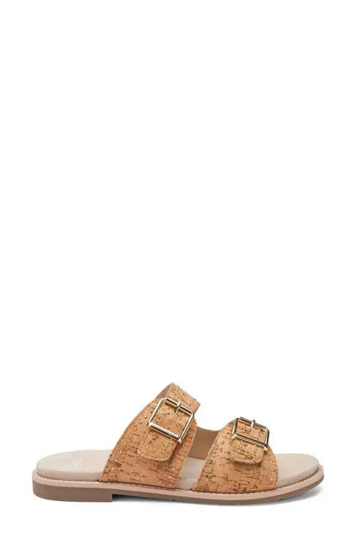 ARA Elm Studded Buckle Strap Slide Sandal - Natural