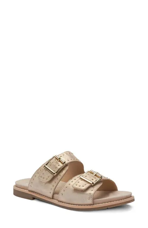 ARA Elm Studded Buckle Strap Slide Sandal - Shell