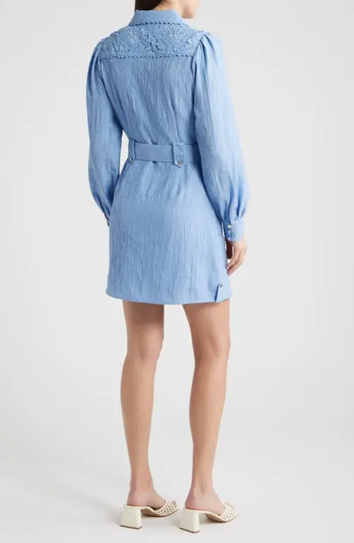 CIEBON Vivian Lace Trim Shirtdress