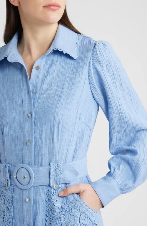 CIEBON Vivian Lace Trim Shirtdress