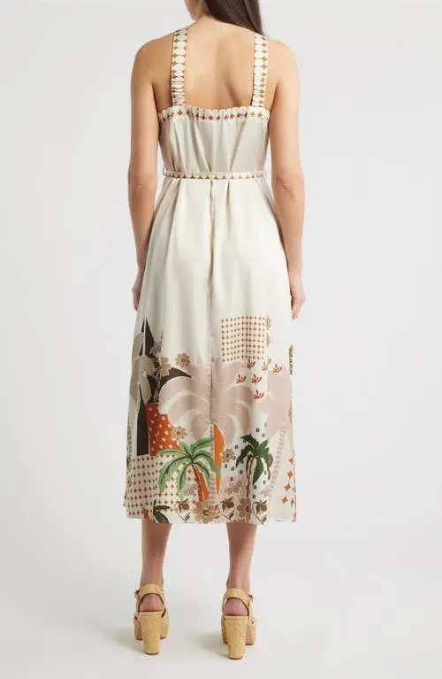 CIEBON Pricella Botanical Halter Neck Midi Dress