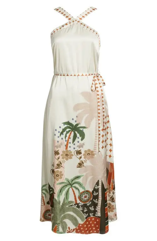 CIEBON Pricella Botanical Halter Neck Midi Dress