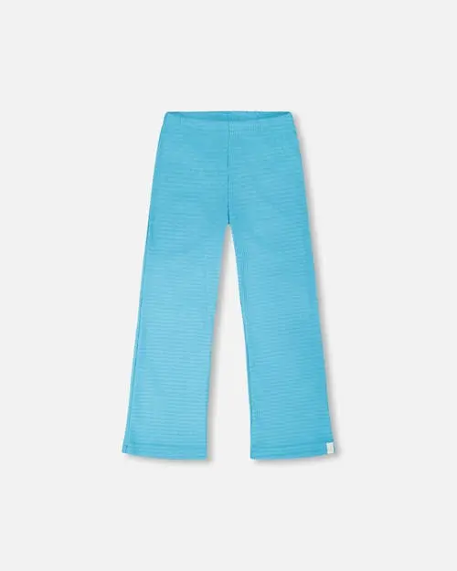 DEUX PAR DEUX Crinkle Jersey Flared Bottom Leggings - Blue