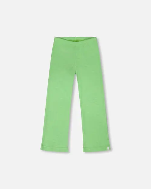 DEUX PAR DEUX Crinkle Jersey Flared Bottom Leggings - Mint Green