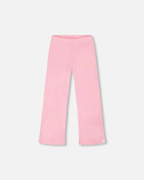 DEUX PAR DEUX Crinkle Jersey Flared Bottom Leggings - Pink