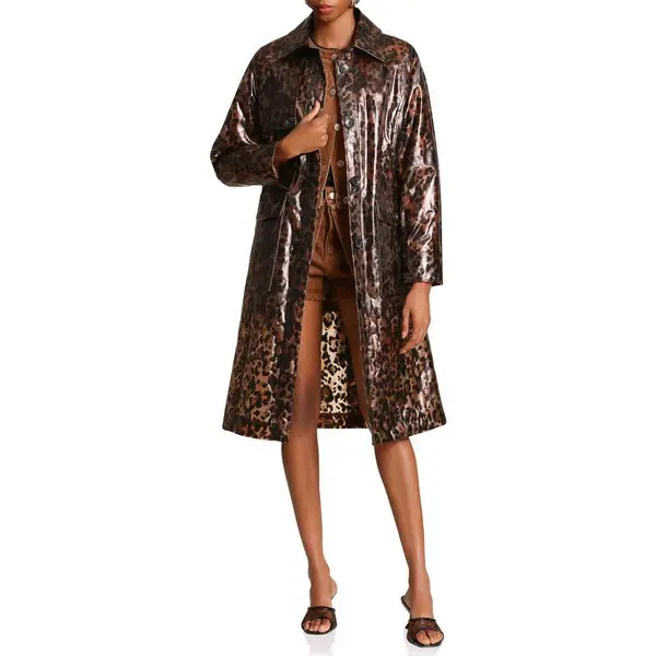 Avec Les Filles Print Rain Trench Coat