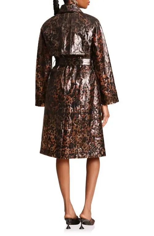 Avec Les Filles Print Rain Trench Coat