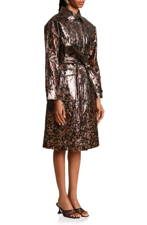 Avec Les Filles Print Rain Trench Coat