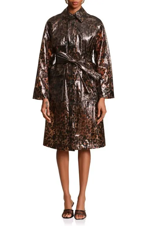Avec Les Filles Print Rain Trench Coat