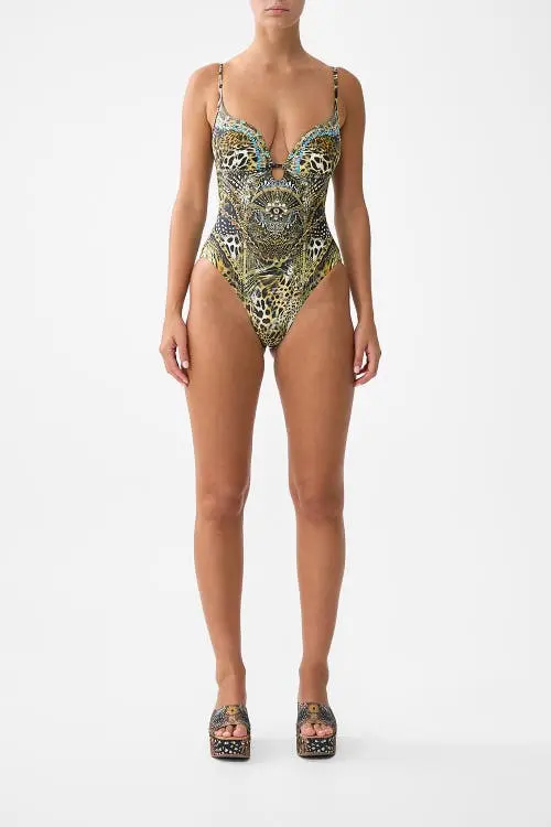 Camilla Underwire One Piece With Keyhole - Feline Folklore